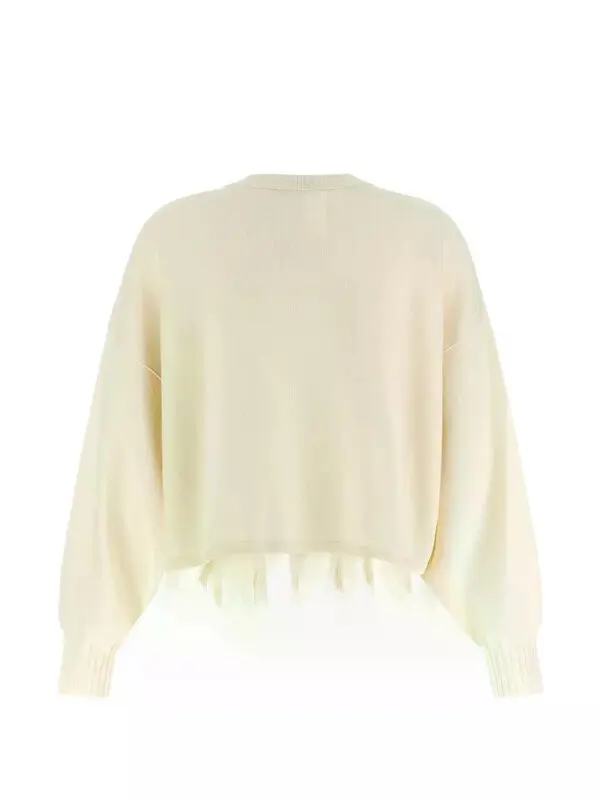 Alberta Ferretti Feather-embellished Cropped Sweater