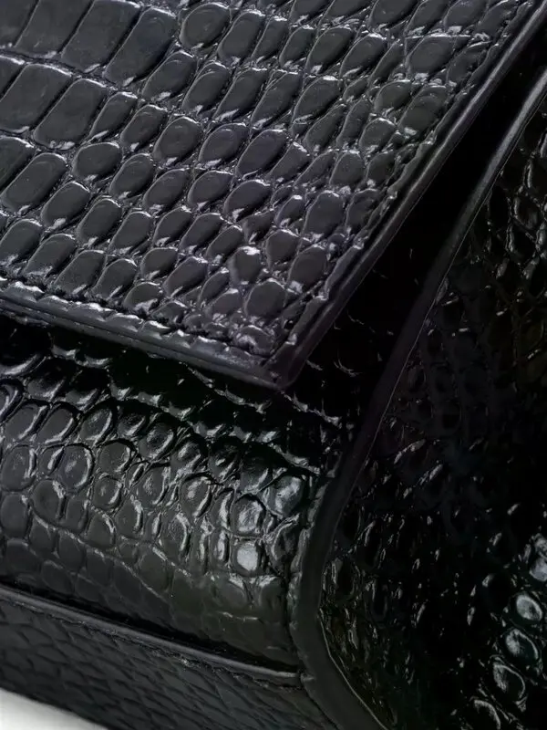 Saint Laurent Classic Monogram Tassel Crocodile Embossed Leather Medium Crossbody Bag