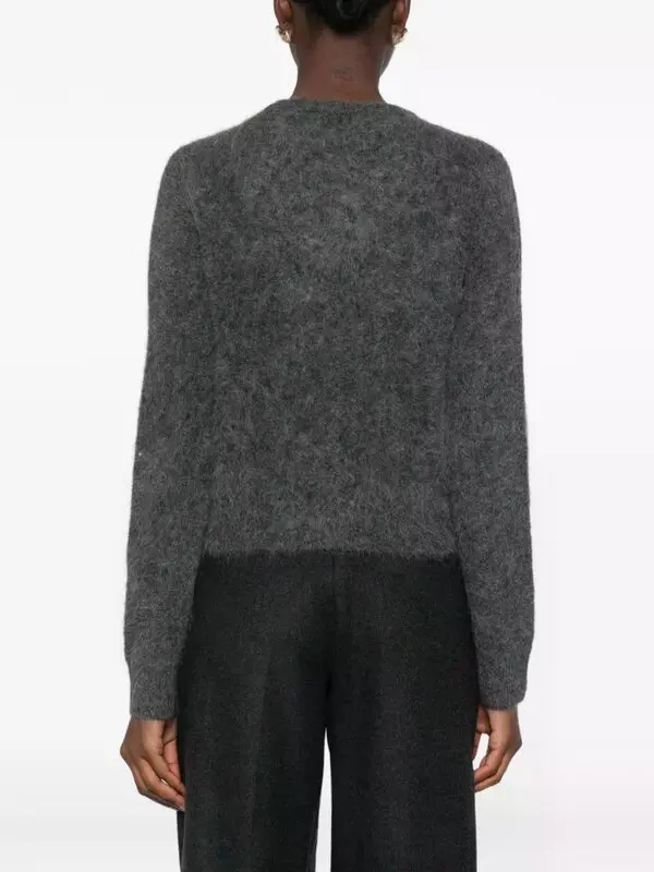 Soft Goat Brushed-finish Button-up Cardigan