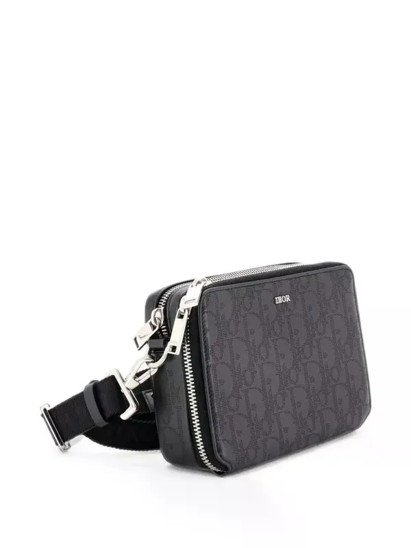 Dior Double Zip Pouch Oblique Galaxy Leather Crossbody Bag