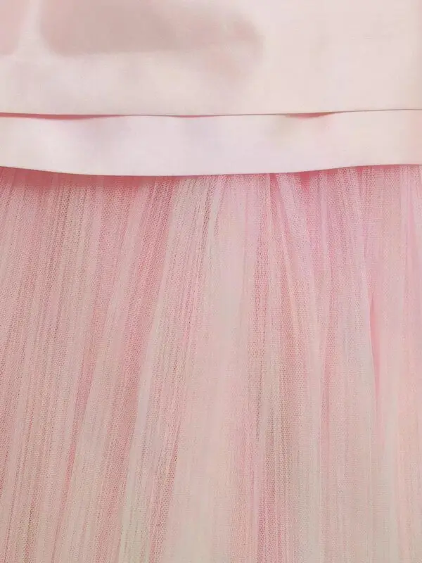 AUGUST BARRON Tulle-skirted V-neck Mini Dress