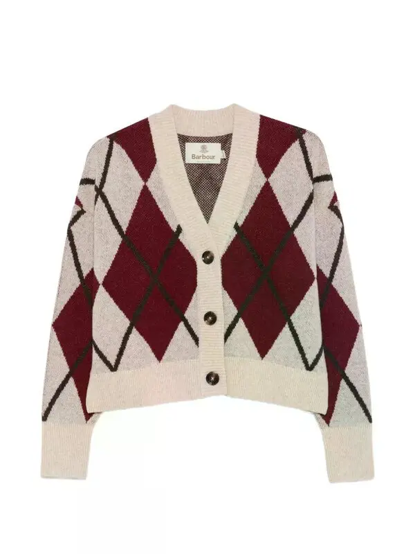 Barbour Argyle-knit V-neck Cardigan