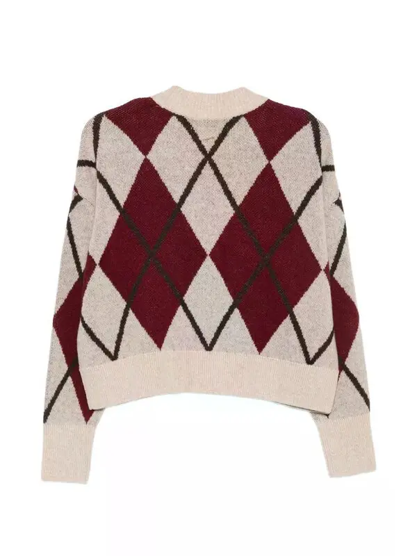Barbour Argyle-knit V-neck Cardigan