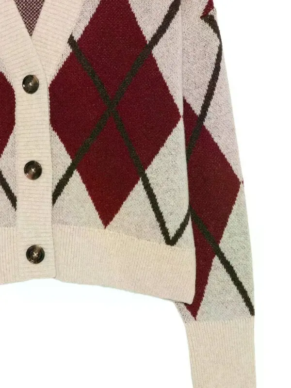 Barbour Argyle-knit V-neck Cardigan