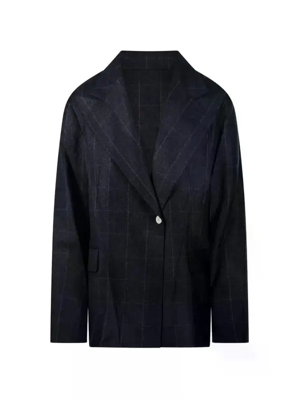 Sibel Saral Bourne Windowpane-check Blazer - Black