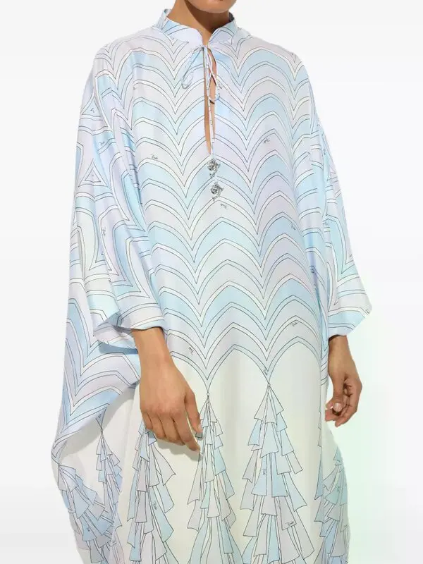 Emilio Pucci Baiadera Print Silk Kaftan - Blue