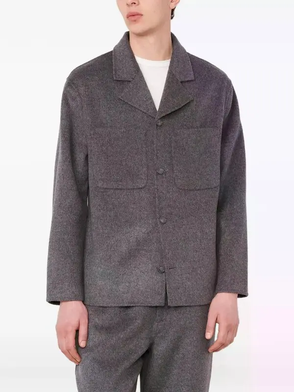 Officine Générale Hairy Button-up Wool Shirt Jacket