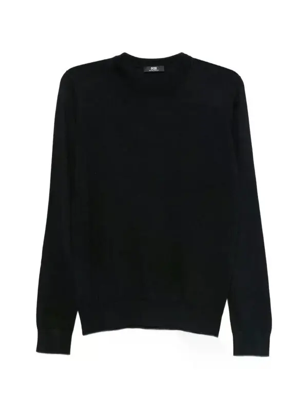 Alpha Studio Crew-neck Long-sleeve Sweater - Black