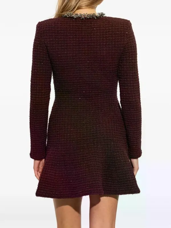 SELF-PORTRAIT Embellished Boucle Mini Dress