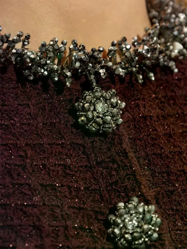 SELF-PORTRAIT Embellished Boucle Mini Dress