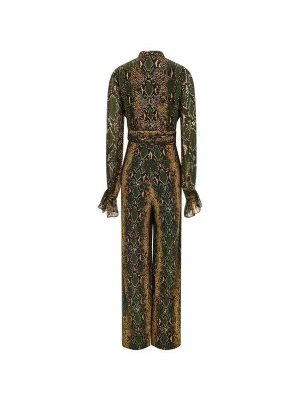 Diane Von Furstenberg Lucia Python-print Jumpsuit