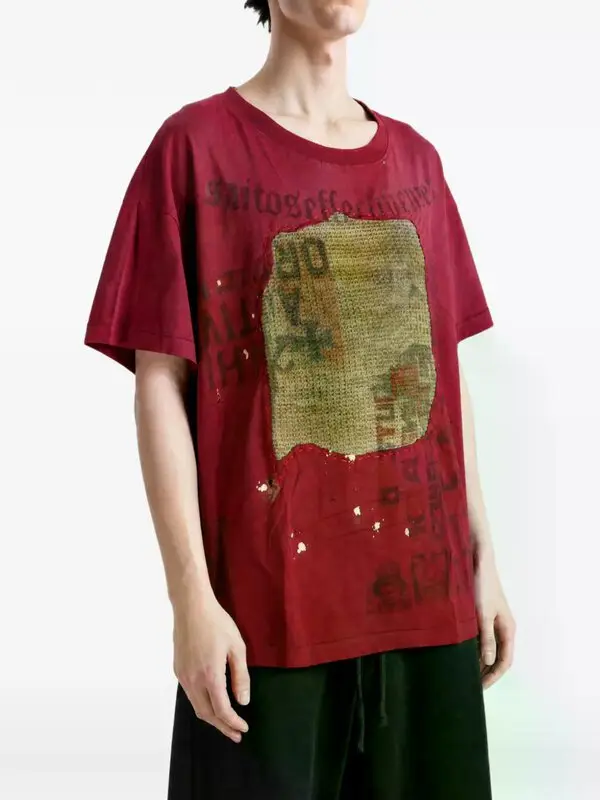 SAITOS Patch-detail Graphic-print T-shirt