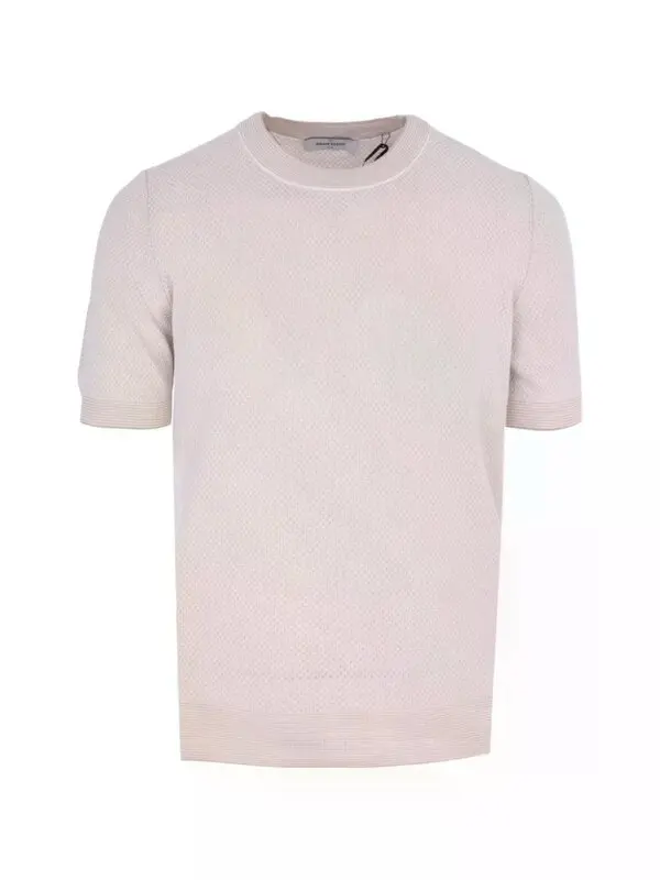 GRAN SASSO Waffle-knit Short-sleeve T-shirt - Neutrals