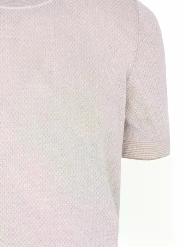 GRAN SASSO Waffle-knit Short-sleeve T-shirt - Neutrals