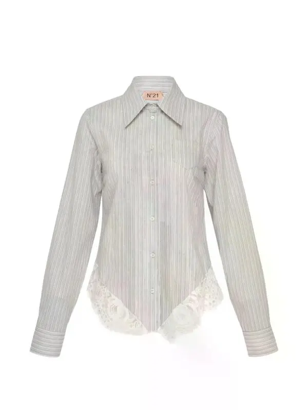 N°21 Lace-trimmed Striped Shirt