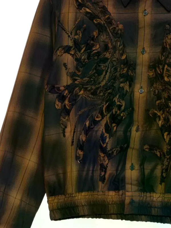 TAAKK Check-pattern Embroidered Shirt
