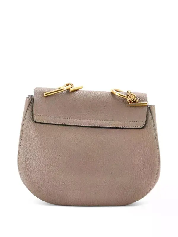 Chloé Drew Leather Small Crossbody Bag - Grey
