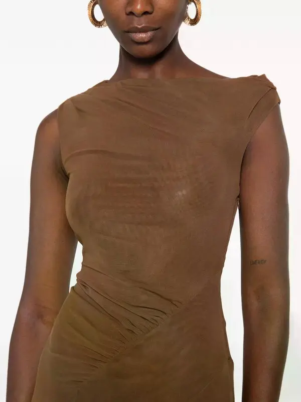 Staud Ruched Asymmetric Dress
