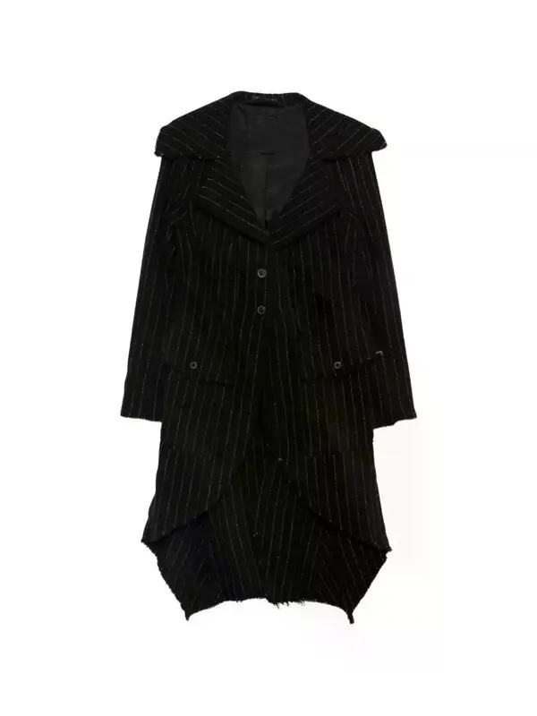 RUNDHOLZ Pinstripe-pattern Raw-edge Coat