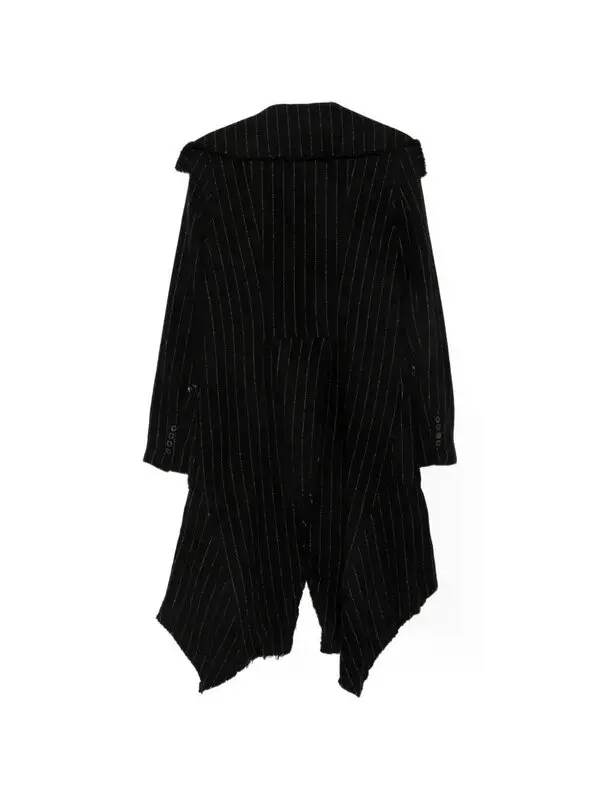 RUNDHOLZ Pinstripe-pattern Raw-edge Coat