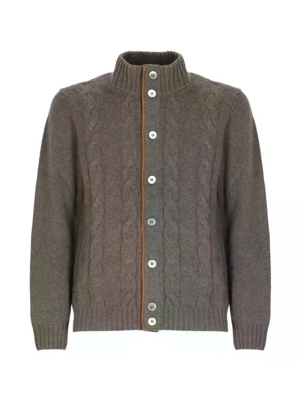 DELLA CIANA Cable-knit Button-up Cardigan
