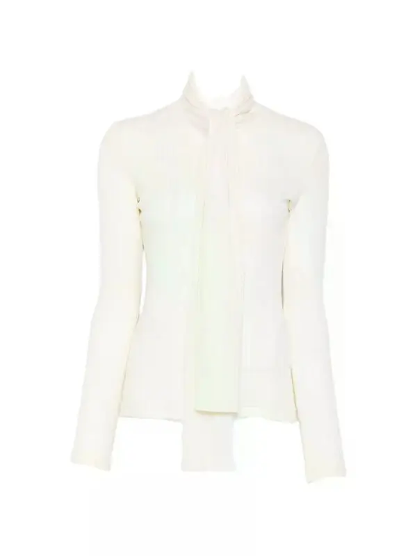 TOTEME Ribbed Bow Blouse