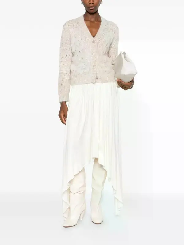 Fabiana Filippi Cable-knit Sequin-embellished Cardigan