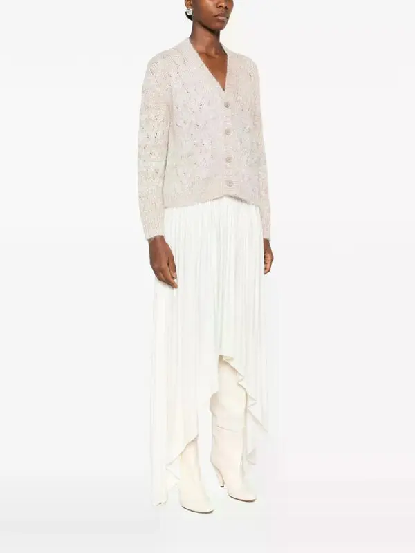 Fabiana Filippi Cable-knit Sequin-embellished Cardigan