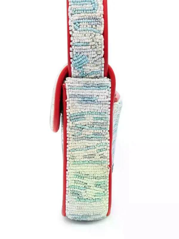 Staud Tommy Bead-embellished Shoulder Bag - White