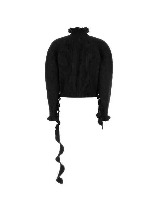 Blumarine Ruffled Ribbed-knit Sweater