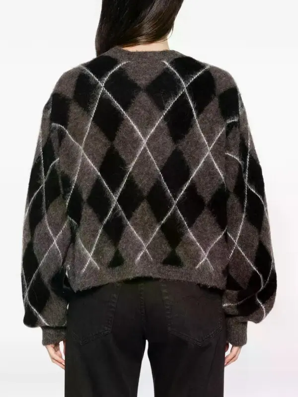 GESTUZ Argyle-knit Alpaca Cardigan