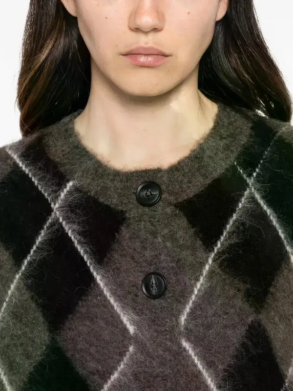GESTUZ Argyle-knit Alpaca Cardigan