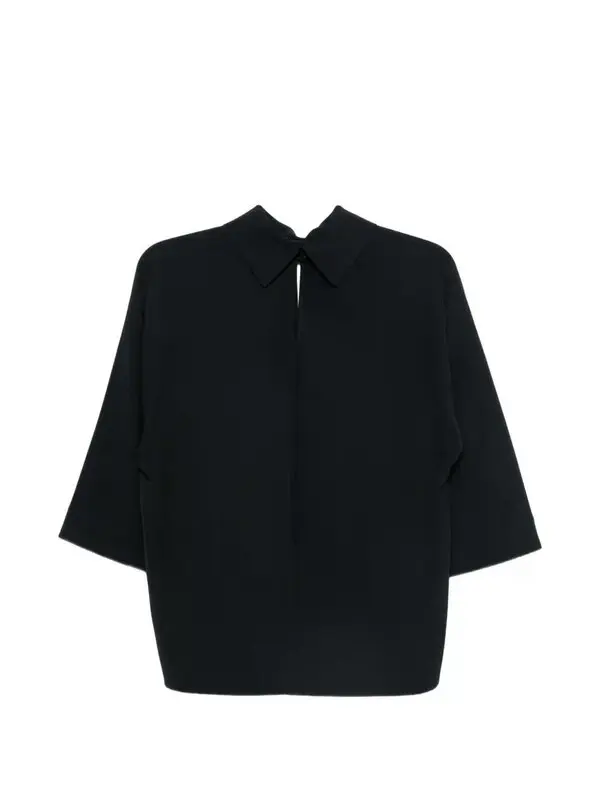 LUISA CERANO Keyhole-detail Curved-hem Blouse