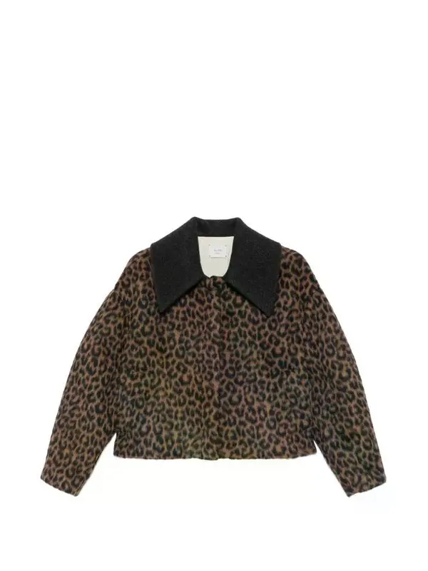 ALYSI Leopard-print Wool Jacket