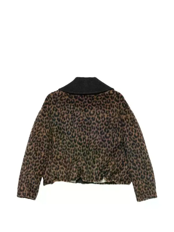 ALYSI Leopard-print Wool Jacket