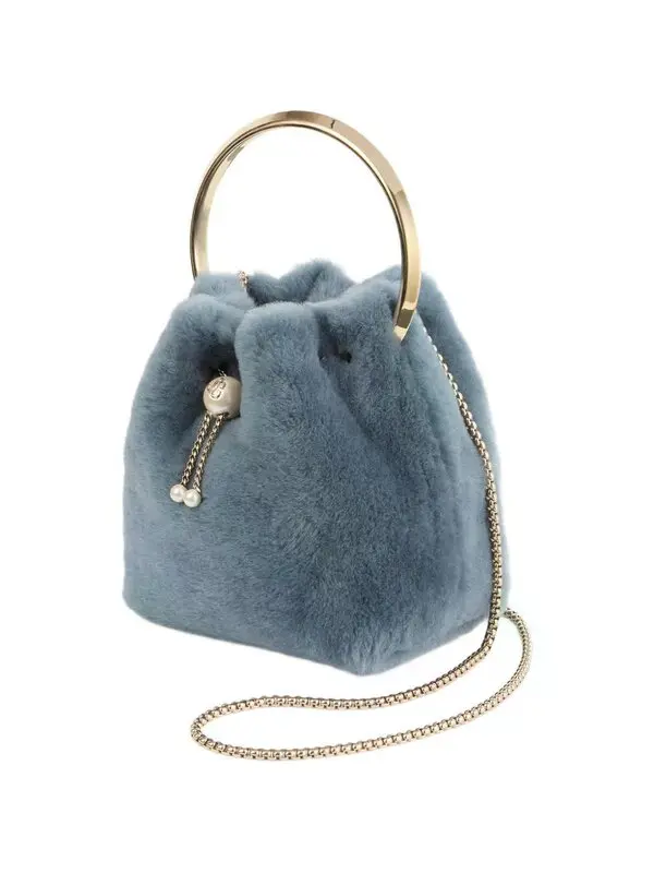 JIMMY CHOO Bon Bon Shearling Bucket Bag