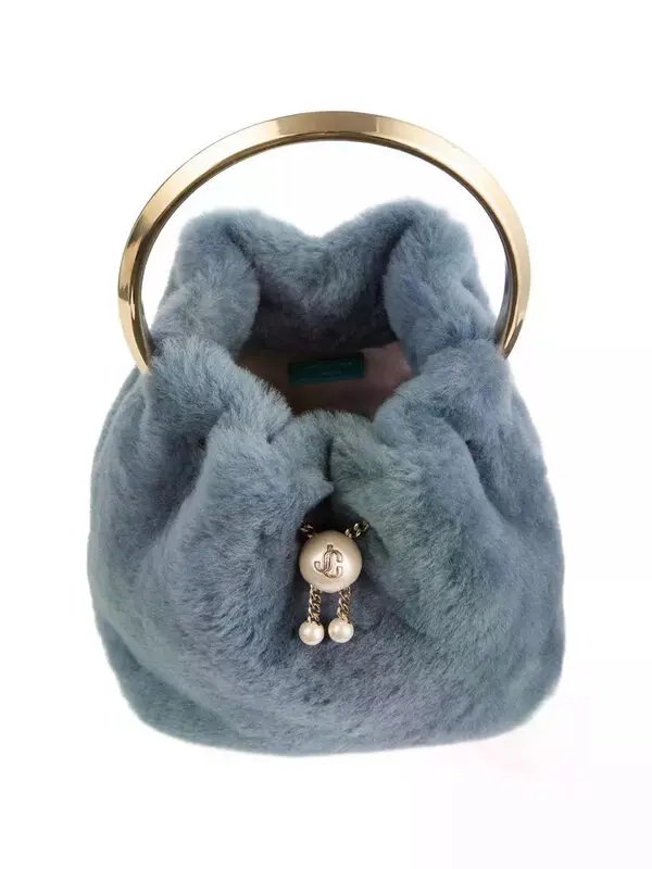 JIMMY CHOO Bon Bon Shearling Bucket Bag