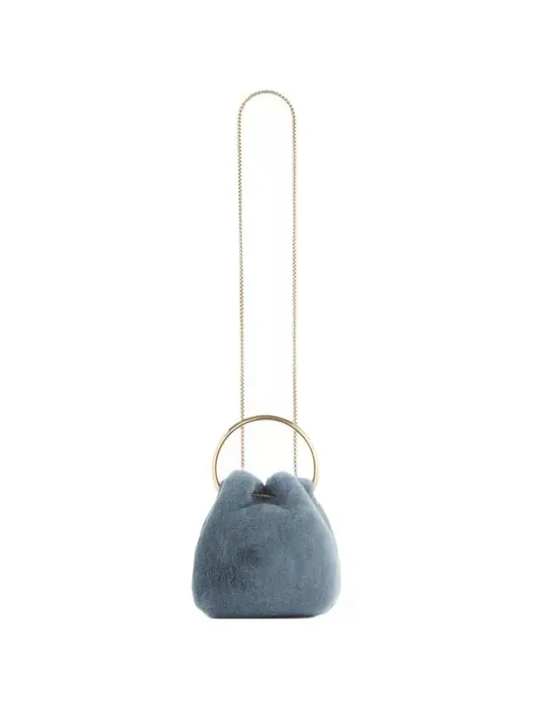 JIMMY CHOO Bon Bon Shearling Bucket Bag