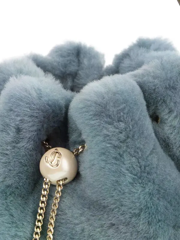 JIMMY CHOO Bon Bon Shearling Bucket Bag
