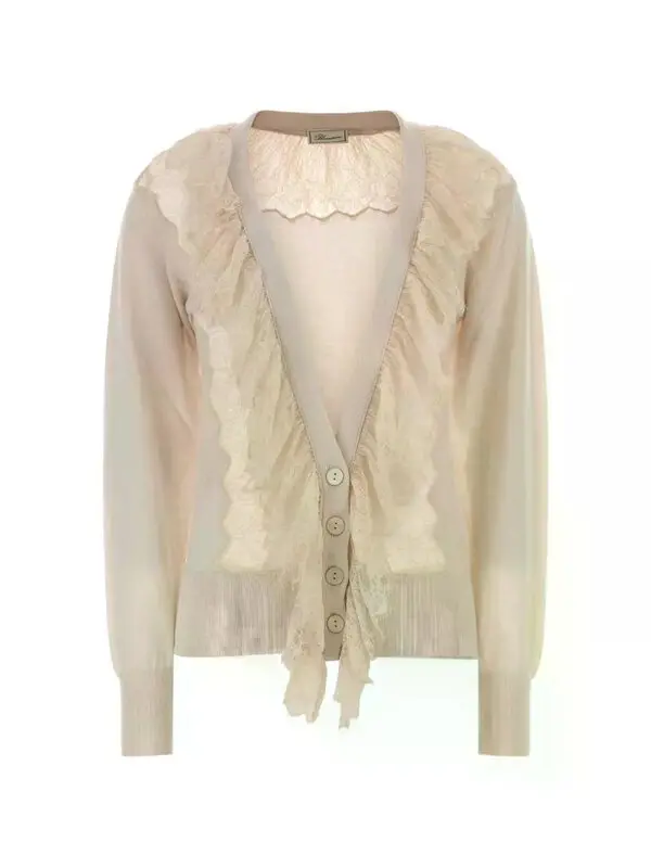Blumarine Lace-trim Ruffled Cardigan