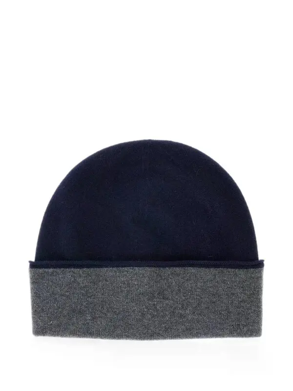 KANGRA Two-tone Cashmere Beanie Hat