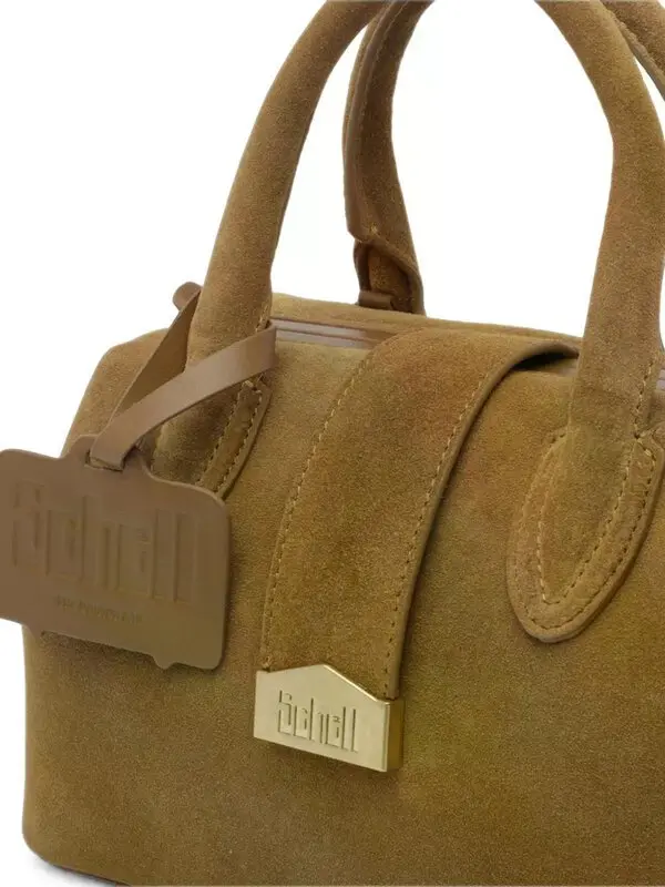 SCHELL Suede Logo-plaque Tote Bag