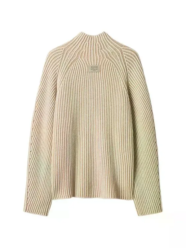 Maison Kitsuné Ribbed-knit High-neck Sweater