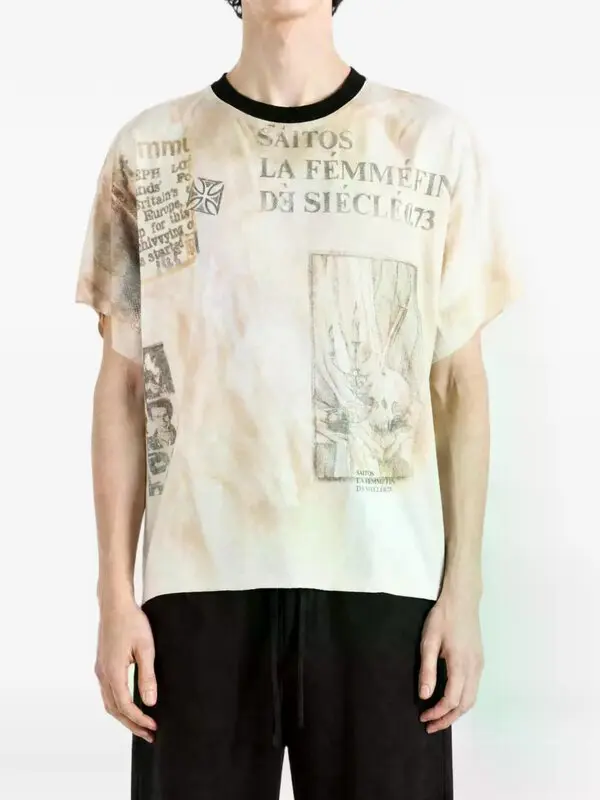 SAITOS Fin De Siecle Graphic-print Crew-neck T-shirt