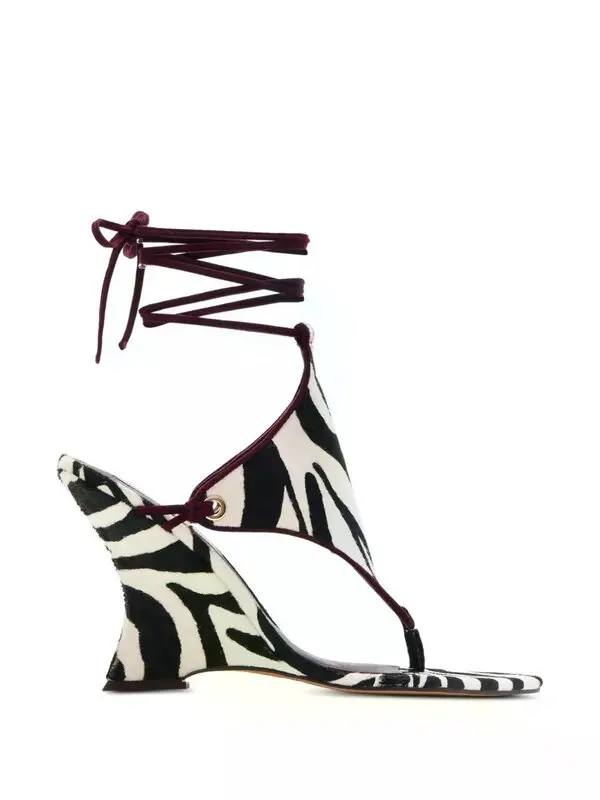 NAKED WOLFE Rampage Zebra-print Sandals - White