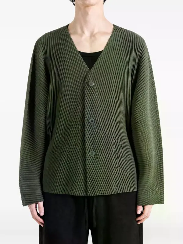 Issey Miyake Slash Plissé-effect Cardigan