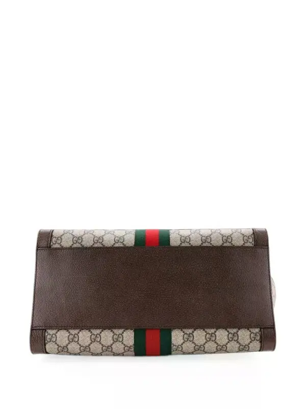 Gucci Ophidia Top Handle Gg Coated Canvas Medium Tote Bag