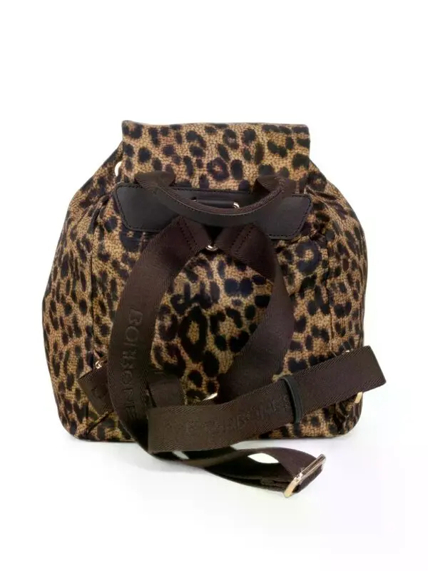 Borbonese Leopard-print Drawstring Backpack