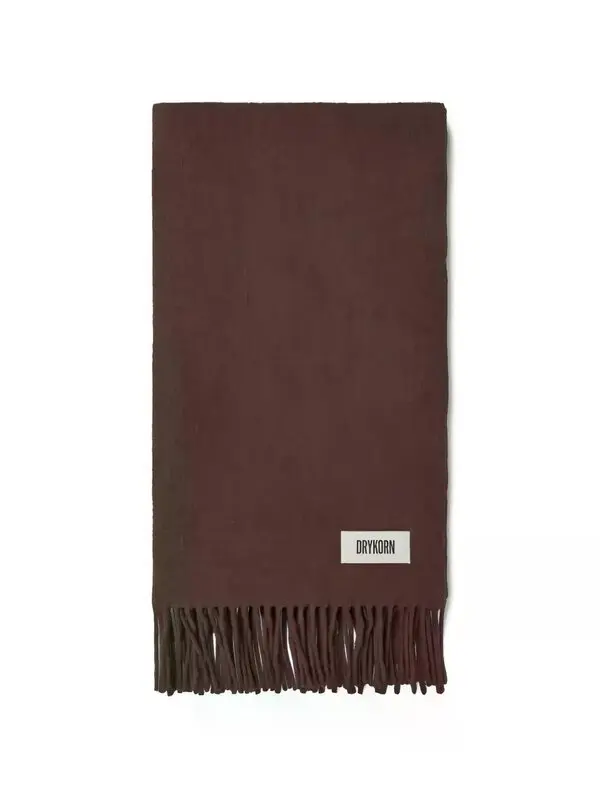 DRYKORN Gaze Fringed Logo-patch Scarf