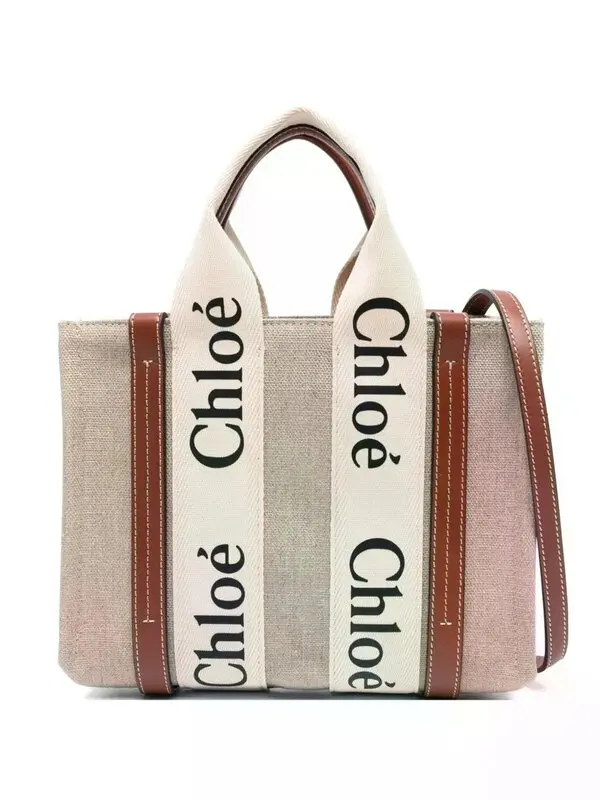 Chloé Small Woody Logo-print Tote Bag - Neutrals
